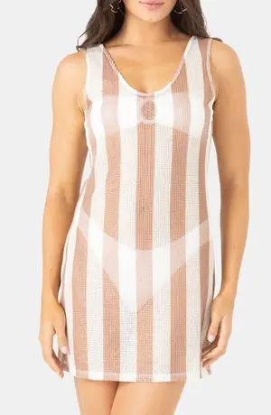Roxy Stripe Sheer Cover-up Dress