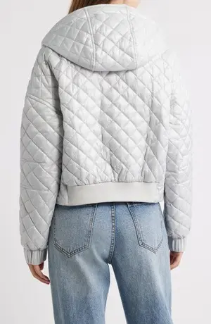 Bcbgmaxazria Quilted Hooded Crop Jacket - Mist