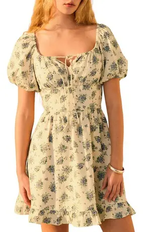 NEXT Floral Print Mini Sundress - Neutral