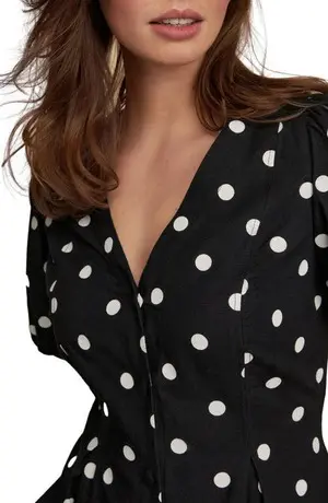 NEXT Puff Sleeve Polka Dot Dress