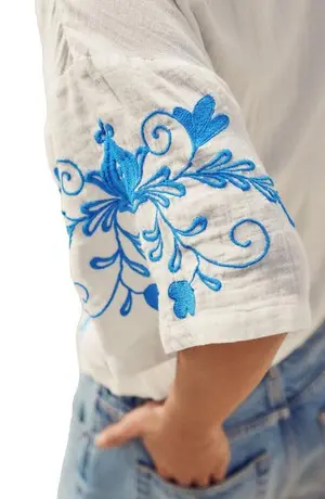 NEXT Embroidered Cotton Camp Shirt