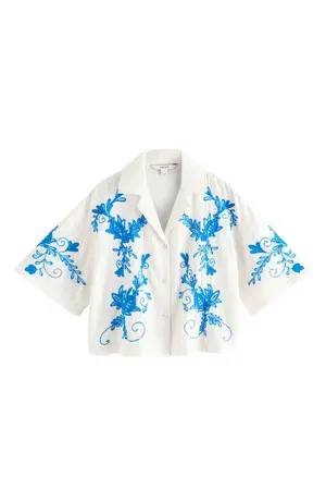 NEXT Embroidered Cotton Camp Shirt