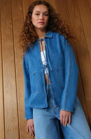 NEXT Front-tie Boxy Denim Jacket
