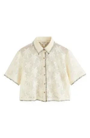 NEXT Palm Jacquard Mesh Shirt
