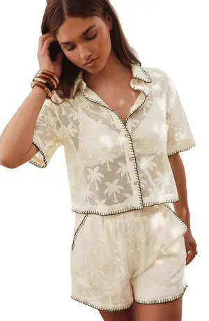 NEXT Palm Jacquard Open Knit Shorts