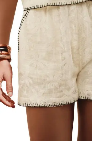 NEXT Palm Jacquard Open Knit Shorts