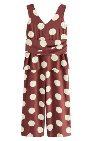 NEXT Polka Dot Tie Waist Jumpsuit
