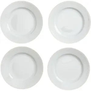 LYNGBY PORCELAEN Rhombe Set Of 4 Side Plates - White