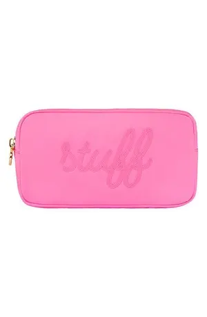 Stoney Clover Lane Small Stuff Embroidered Nylon Pouch - Bubblegum