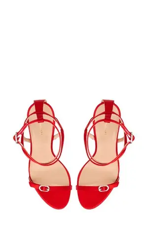 Bruno Magli Bruna Ankle Strap Sandal - Red Satin