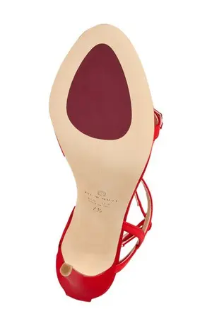 Bruno Magli Bruna Ankle Strap Sandal - Red Satin
