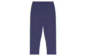 Busy Bees Leggings - Navy Ribbed Knit