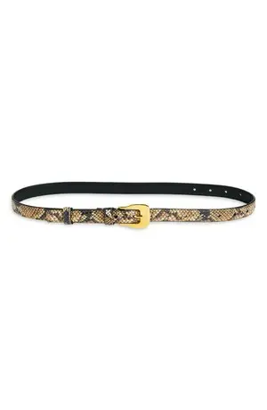 Altuzarra Square Buckle Snakeskin Embossed Leather Belt - Phyton Macchia