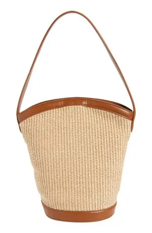 REFORMATION Giuliana Bucket Bag - Natural Raffia
