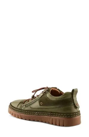 SPRING STEP SHOES Lauria Leather Sneakers - Olive Green