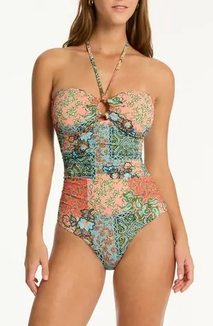 SEA LEVEL Java O-ring One-piece Swimsuit - Coral