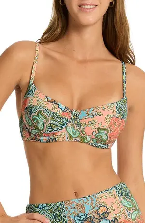 SEA LEVEL Java Underwire Balconette Bikini Top Coral