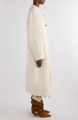 Isabel Marant Étoile Gameia Fringe Bouclé Coat - Ecru