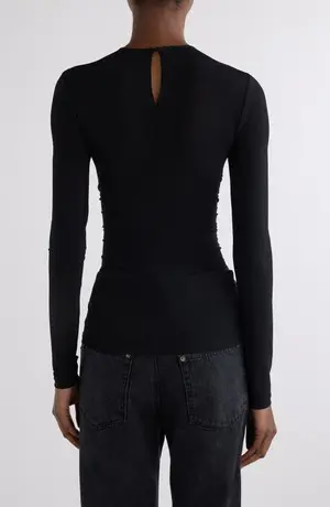Isabel Marant Étoile Gladice Bow Cutout Long Sleeve Knit Top - Black