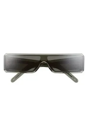 Rick Owens Geth Flat Front Rectangular Shield Sunglasses - Bosco Temple/bosco Lens