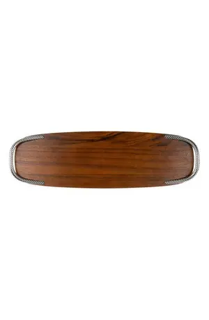 NAMBE Wood Cheeseboard Tray With Handles - Brown