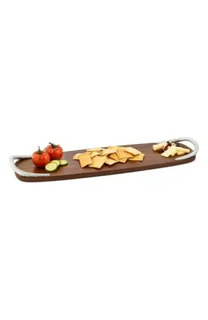 NAMBE Wood Cheeseboard Tray With Handles - Brown