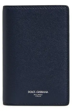 Dolce & Gabbana Vit.cali Leather Card Holder - 80658 Blue Scuro