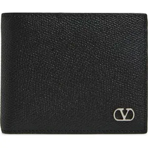 Valentino Garavani Vlogo Signature Bifold Leather Wallet - Black