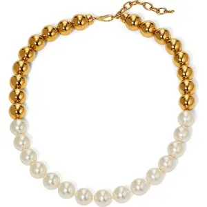 Nadri Farrah Beaded Collar Necklace - Gold