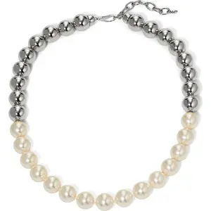 Nadri Farrah Beaded Collar Necklace - Rhodium