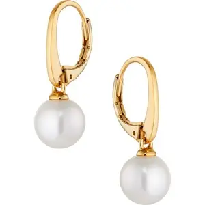 Nadri Freshwater Pearl Lever-back Earrings - Pearl/gold