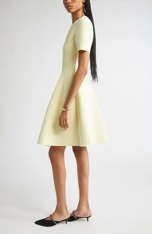 Alexander McQueen Jersey Fit & Flare Dress - Pear