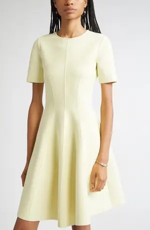 Alexander McQueen Jersey Fit & Flare Dress - Pear