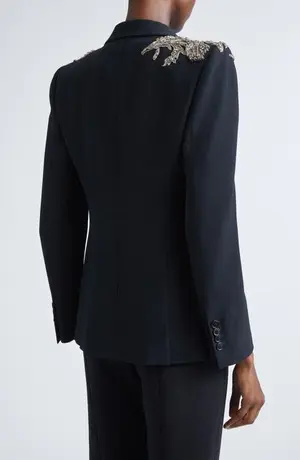 Alexander McQueen Peak Shoulder Cutaway Blazer