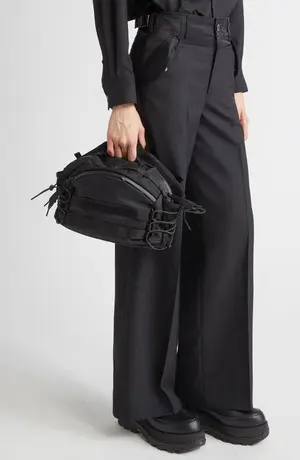 早い者勝ち　sacai belt bag Hike Tech Bum 25SS Sacai Tech Canvas Belt Bag In Black - 50% Off | Editorialist