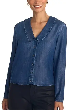 Bella Dahl Puritan Collar Chambray Shirt