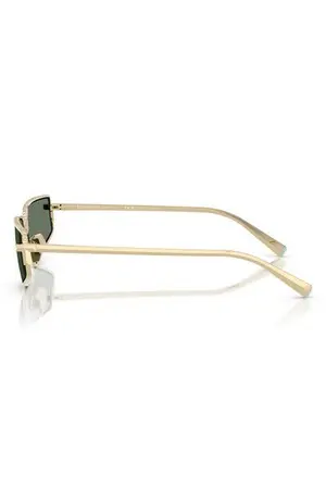 Tiffany & Co. 60mm Irregular Rectangular Sunglasses - Pale Gold Plated /dark Green