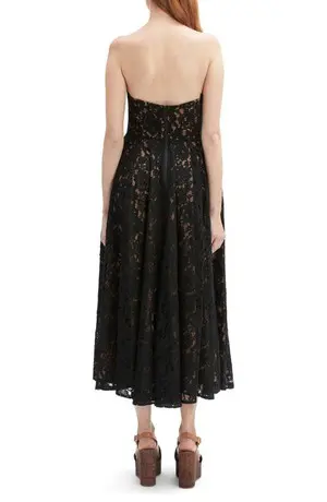 Bardot Opal Strapless Lace Midi Dress
