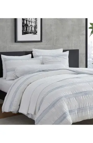 Dkny Waffle Stripe Comforter & Sham Set