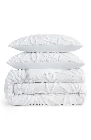 PERI HOME Chenille Medallion Duvet & Sham Set - White