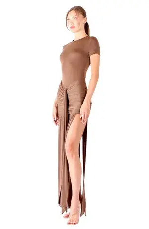 MOTHER OF ALL Viola T-shirt Maxi Dress - Brown