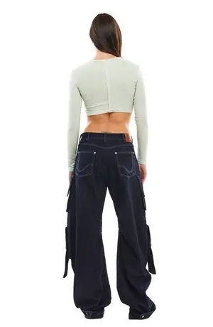 MOTHER OF ALL Pepper Crop Top - Turquoise