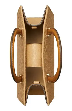 Tory Burch T Monogram Pebble Leather Square Tote