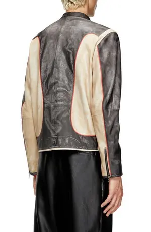 DIESEL® L-evert Colorblock Leather Moto Jacket