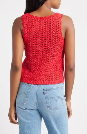 Topshop Open Stitch Cotton Sweater Tank