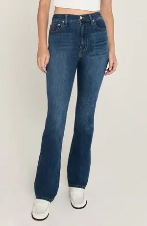 UNPUBLISHED High-waist Bootcut Jeans - Medium Blue