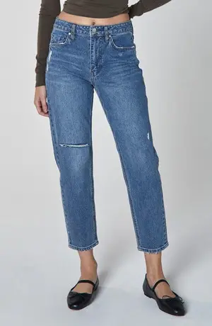 UNPUBLISHED High Waist Slim Tapered Ankle Jeans - Medium Blue