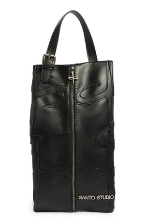 SANTO STUDIO S Patch Shoe Tote - Black