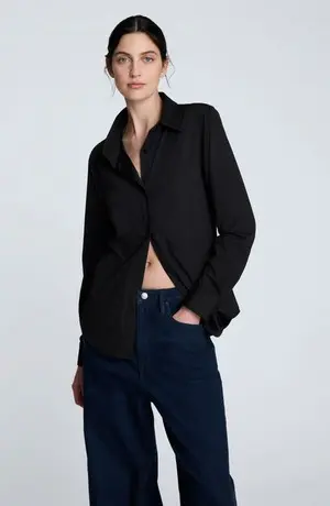 KENNETH COLE Knit Button-up Shirt
