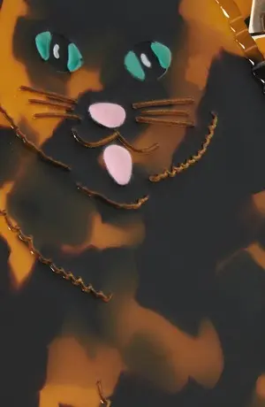 SOLAR ECLIPSE Hand-painted Persian Cat Claw Clip
